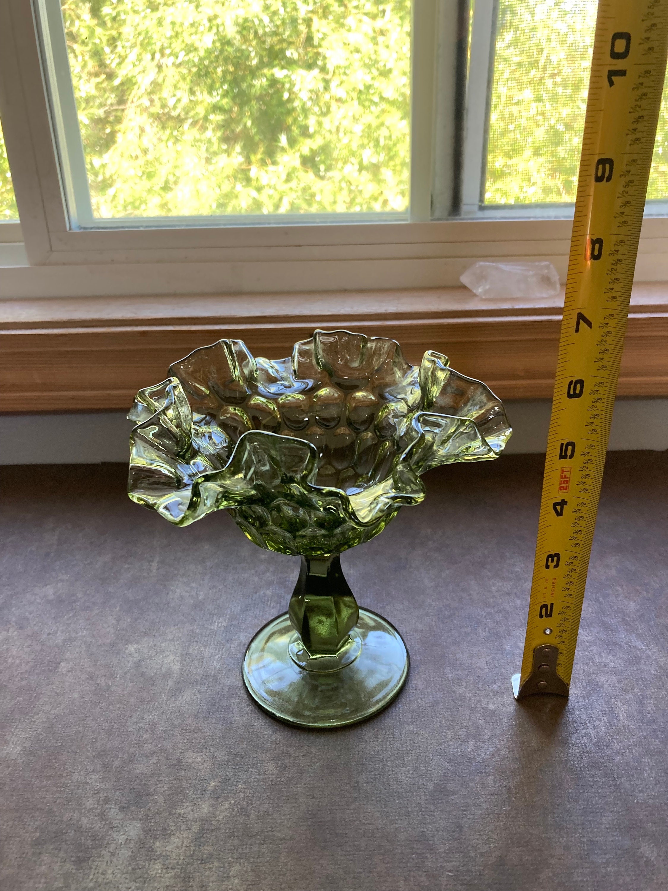 Vintage Fenton Colonial Green Ruffled Candy Dish - Etsy