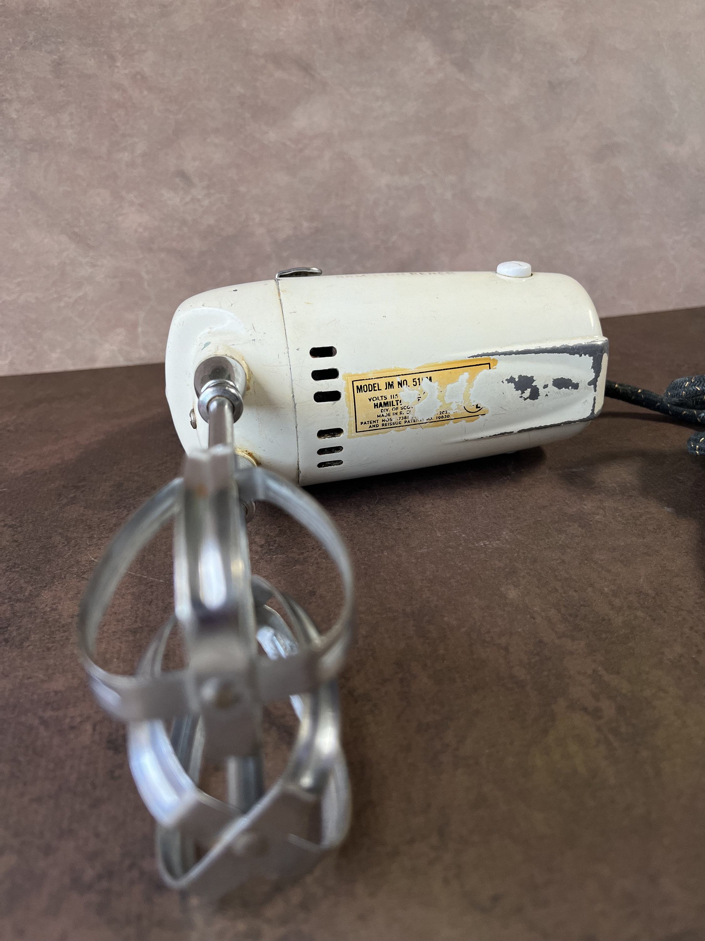 Vintage Hamilton Beach Model 51FM Hand Mixer Mixette 3 Speed / WORKS ...