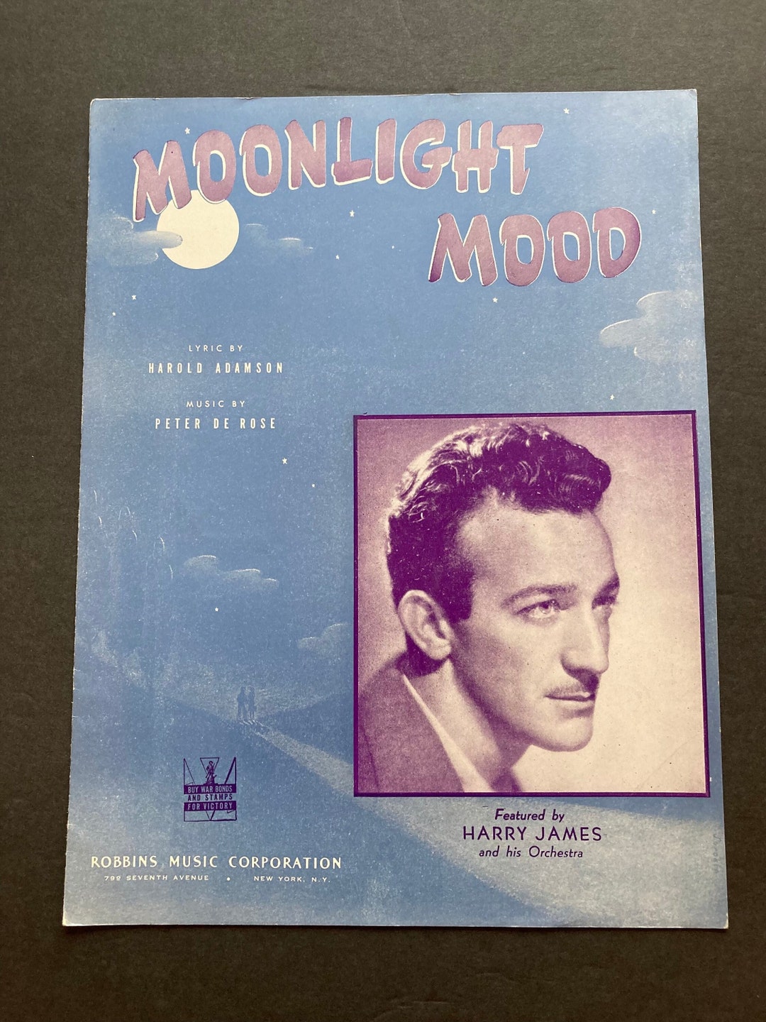 Vintage Sheet Music Moonlight Mood by Harold Adamson and Peter De Rose ...