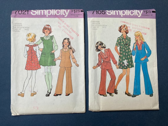 Vintage Simplicity Sewing Pattern 7105 and 7021 Dresses - Etsy