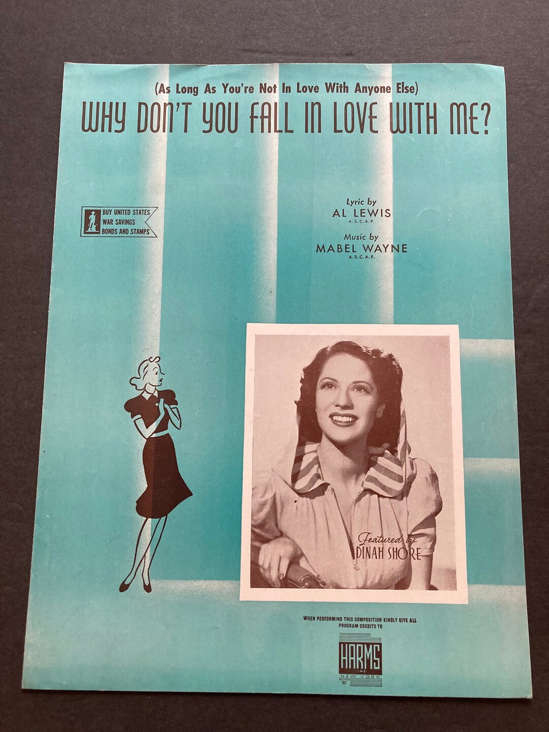 Vintage Sheet Music Why Don't You Fall in Love With Me? by Al Lewis and ...