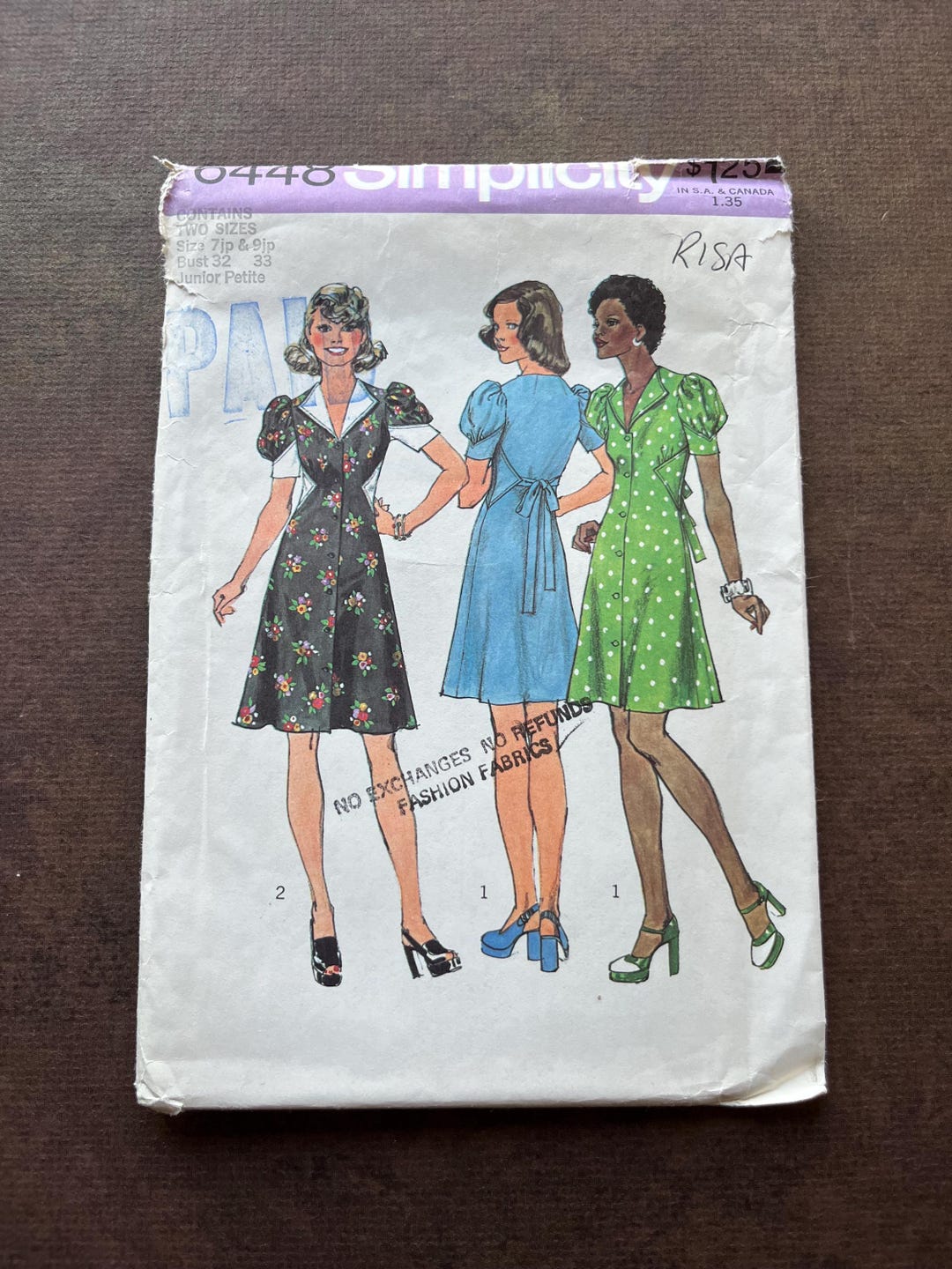 Vintage Simplicity Sewing Pattern 6448 Junior Petite and Misses Short ...