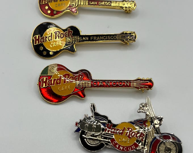 Vintage Hard Rock Cafe Pin Guitar / Motorcycle / San Diego / San ...