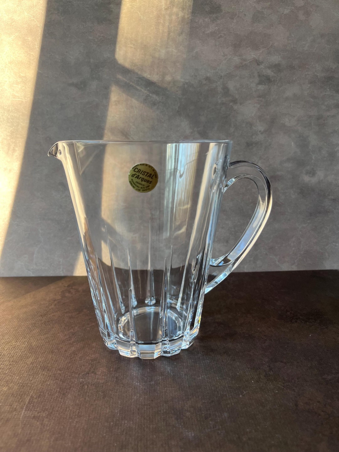 Vintage Lead Crystal Pitcher by Cristal D'arques France - Etsy