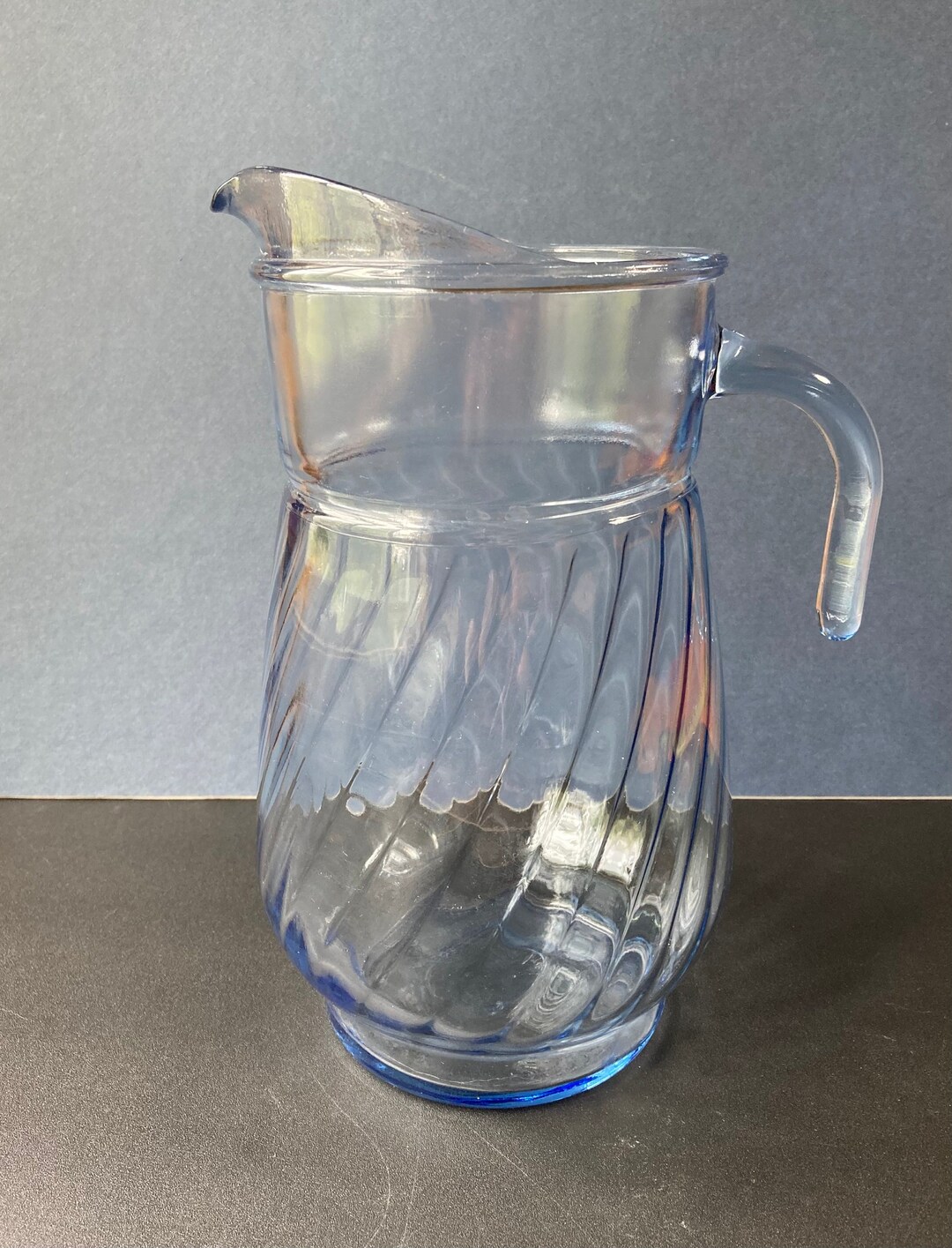 Vintage Indiana Glass Pale Blue Glass Pitcher - Etsy