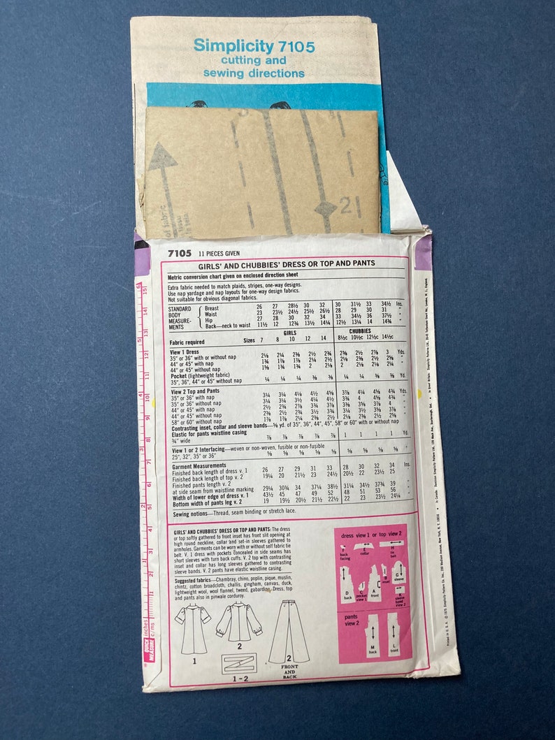 Vintage Simplicity Sewing Pattern 7105 and 7021 Dresses, Jumper, and ...