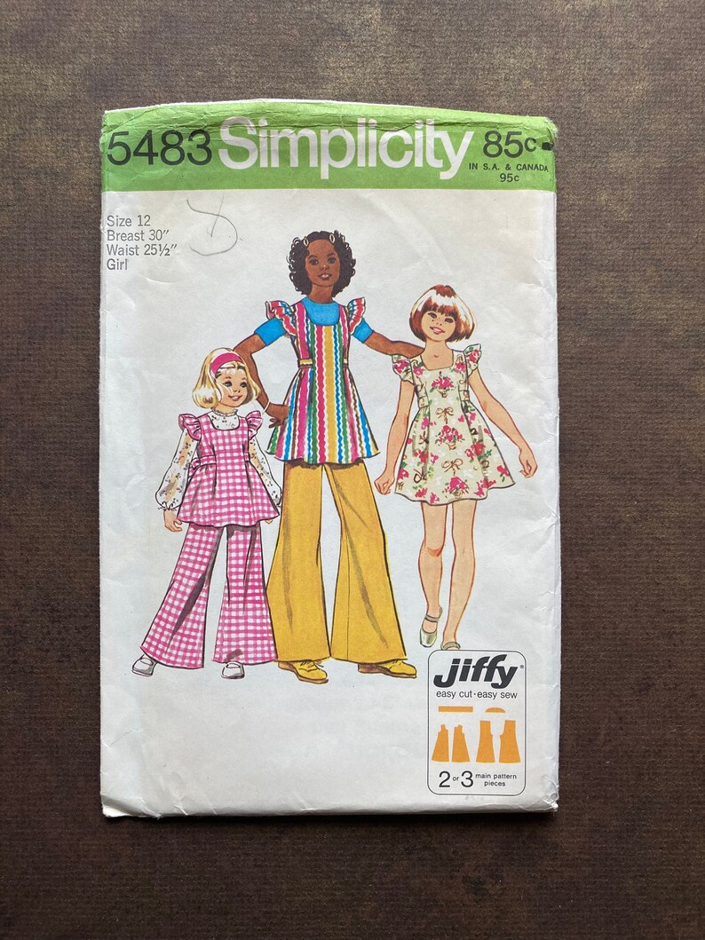Vintage Simplicity Sewing Pattern 5483 Child's Smock Dress or Tunic and ...