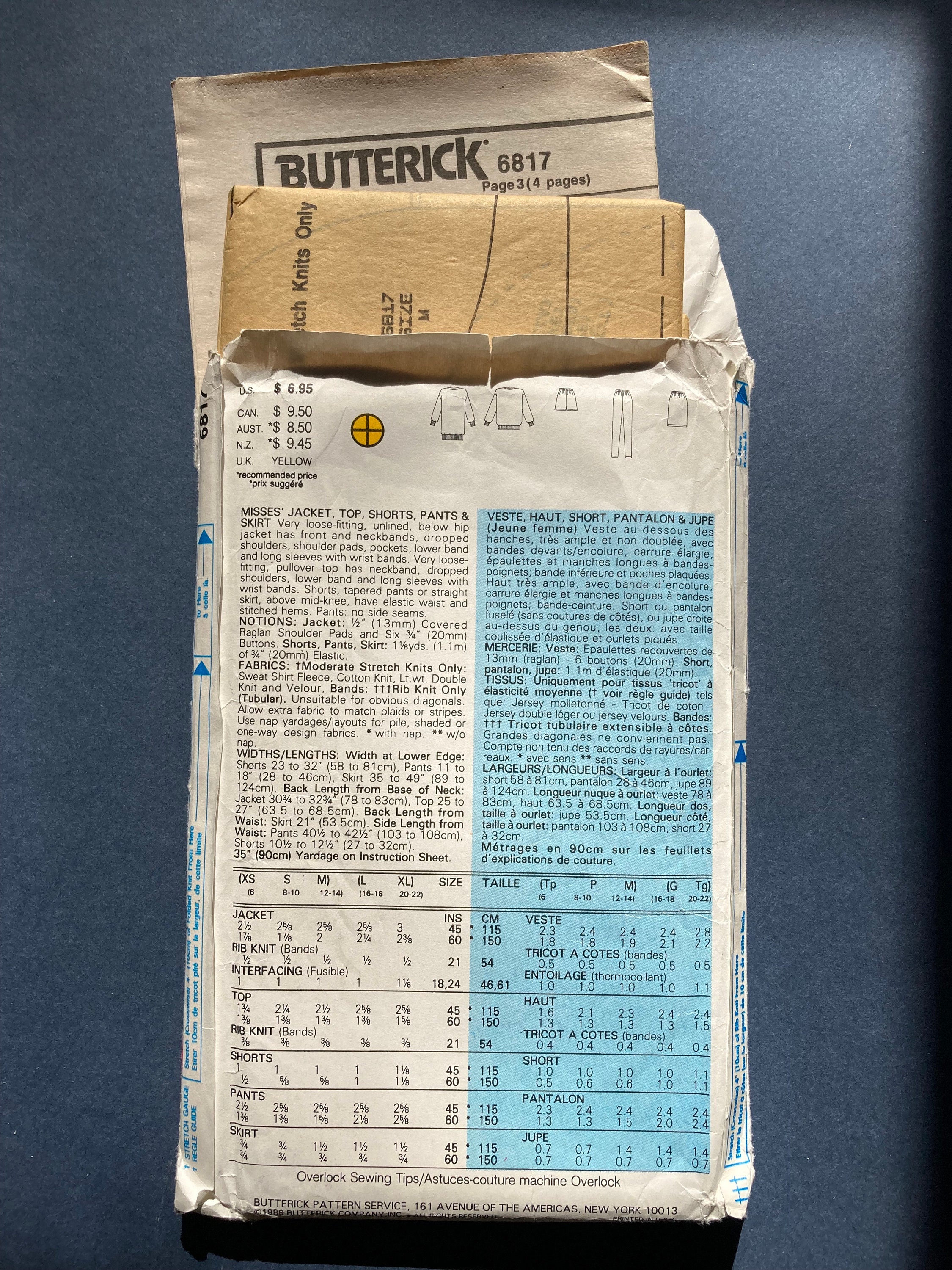 Vintage BUTTERICK Sewing Pattern 6817 Misses' Jacket Top - Etsy