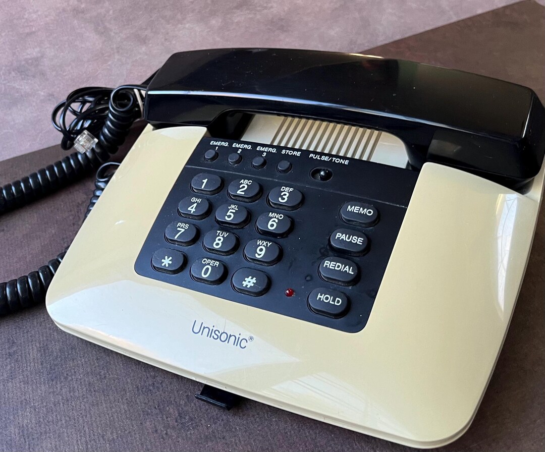 Vintage Beige & Black Unisonic Model# 9725 Programable Land Line ...
