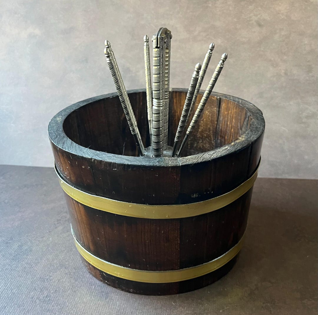 Vintage Wood Barrel Bowl & HMQ Nutcracker Set - Etsy