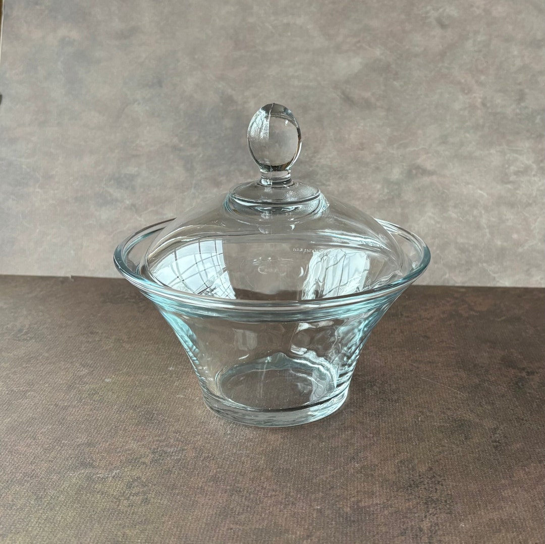 Vintage KIG Indonesia Clear Glass Candy Dish With Lid - Etsy