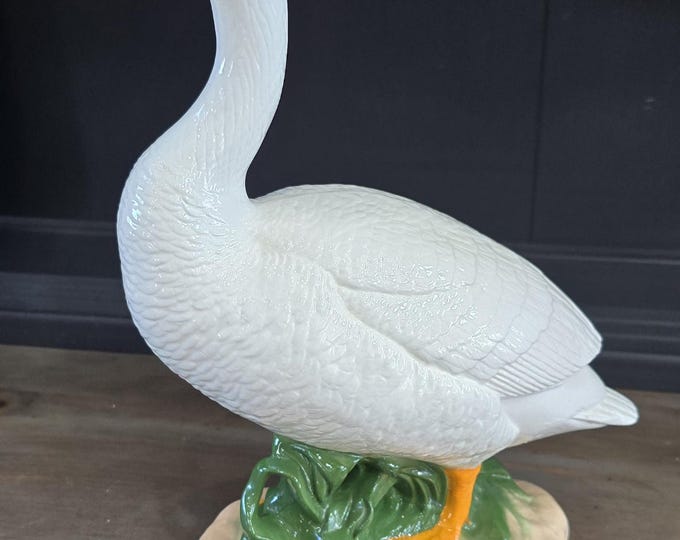 Large Vintage Ceramic Hand Painted Goose in Grass Holland Mold - Etsy