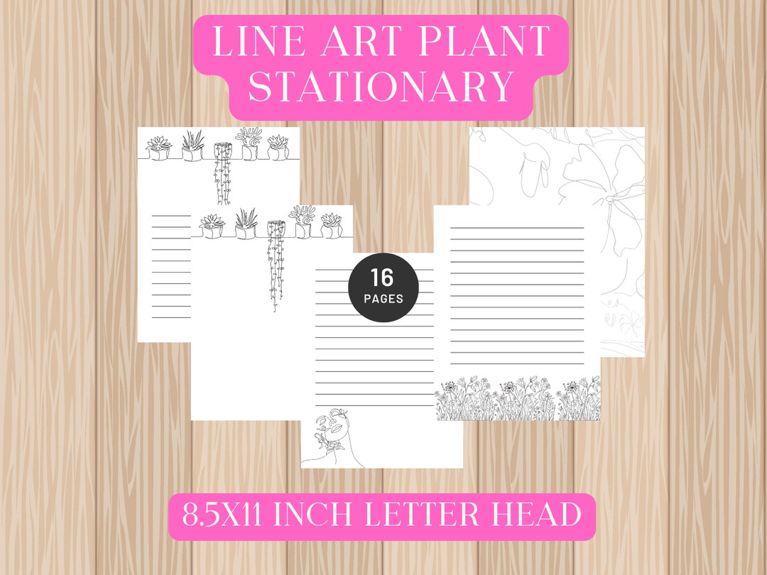 Line Art Stationary | One-line Drawing | Botanical Prints | Stationary ...