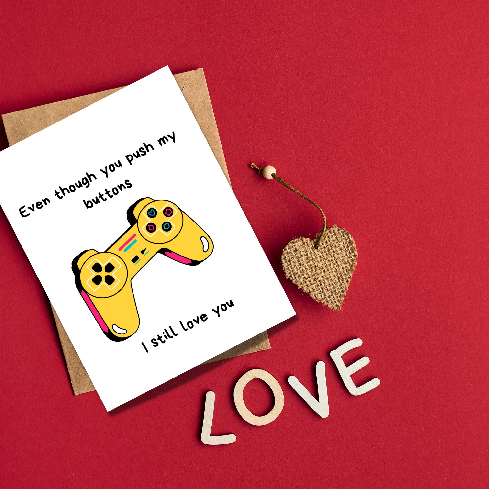 Gamer Valentine's Day Card for Him, Printable Valentine Card, Even ...