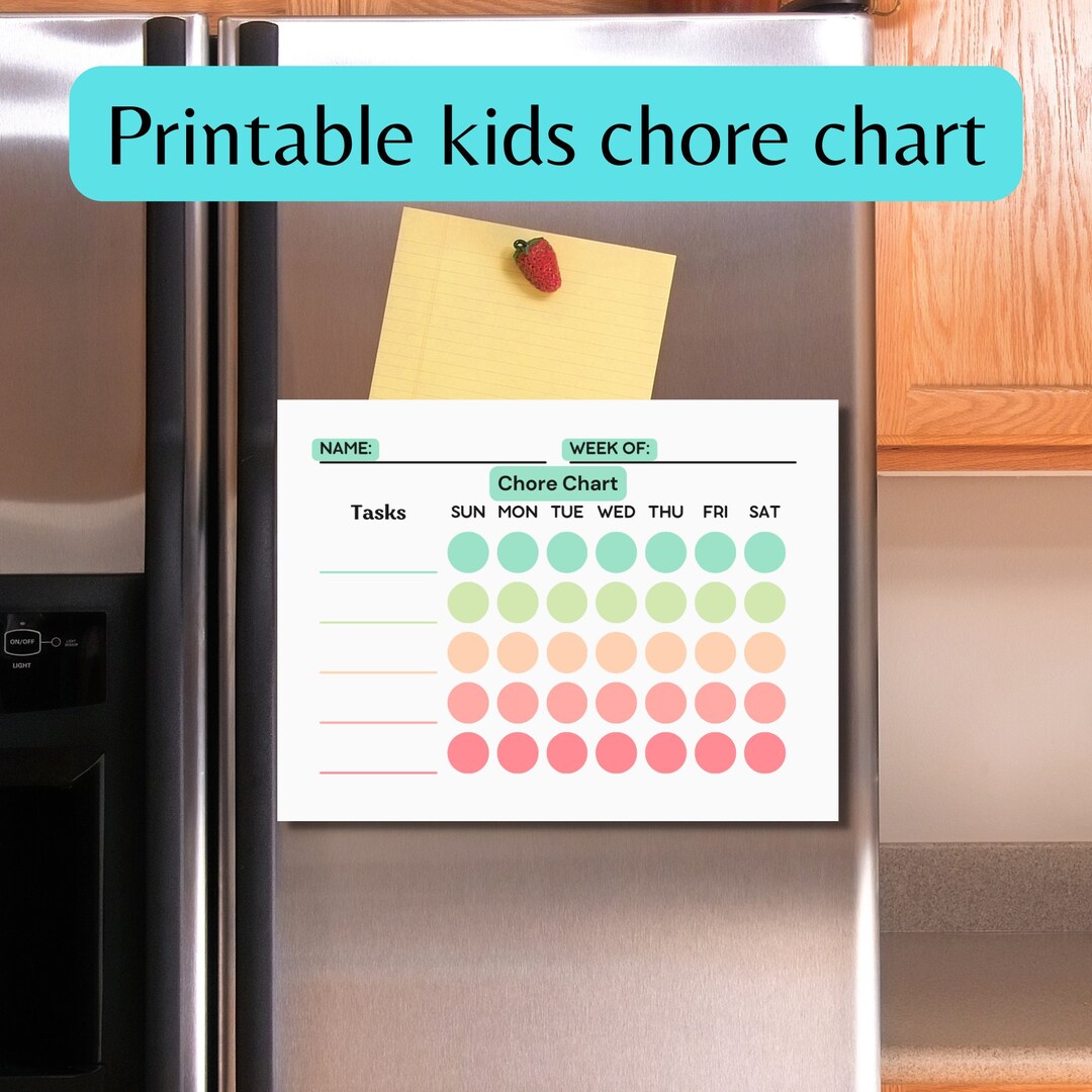Printable Kids' Chore Chart| Responsibility Chart| Household Chores ...