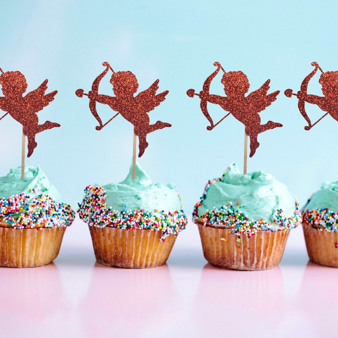 Cupid Cupcake Toppers for Engagement Party, Bachelorette Party - Etsy