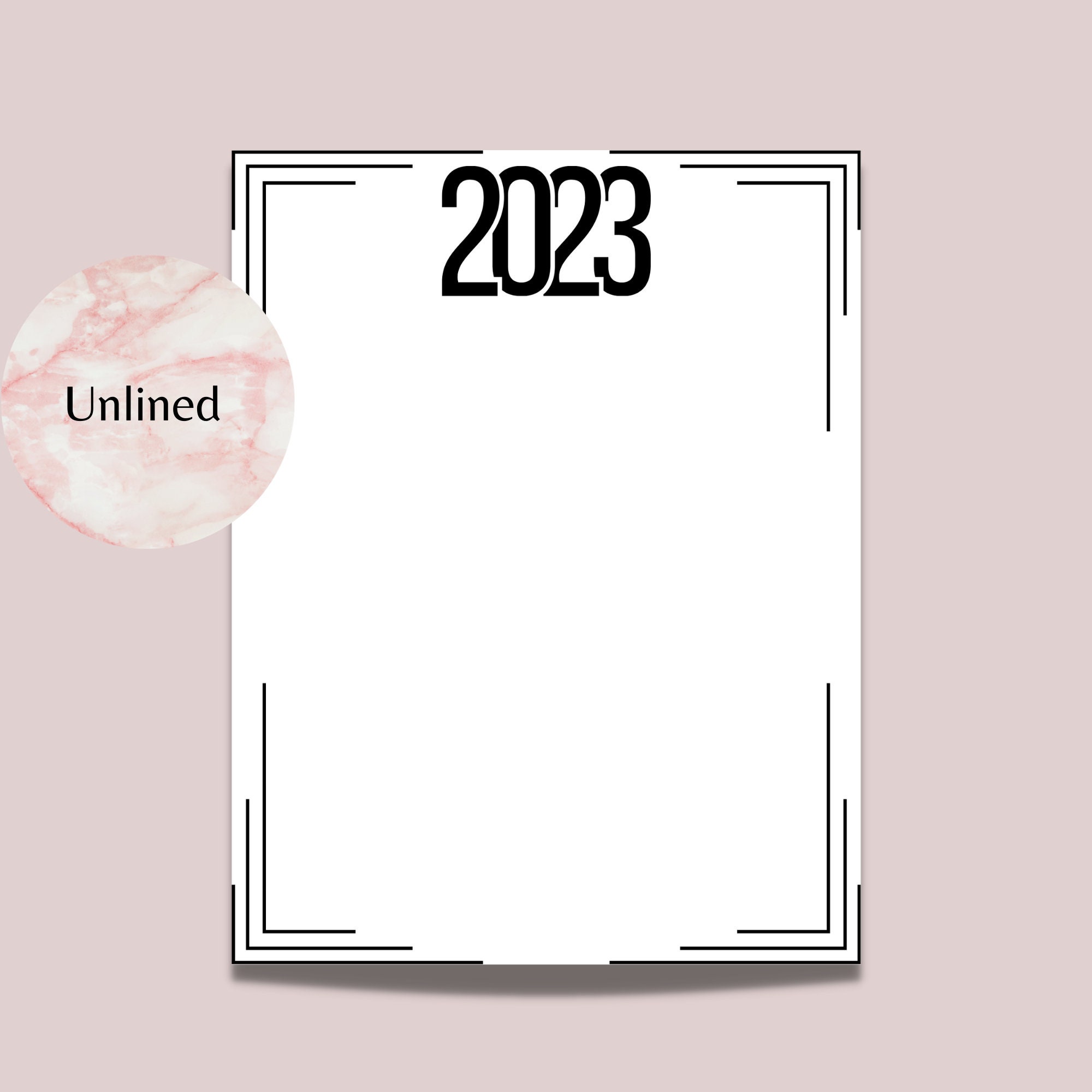 2023 Printable Notebook Paper, 2023 Stationary, Scrapbook Paper,8.5x11 ...