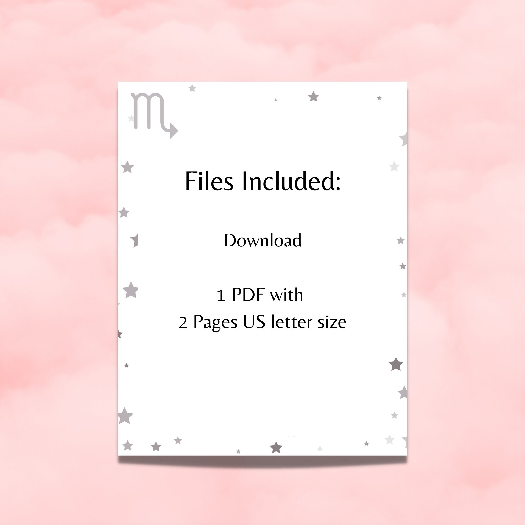 Virgo, Virgo Printable Stationary, Astrology, US Letter 8.5x11 Inch ...