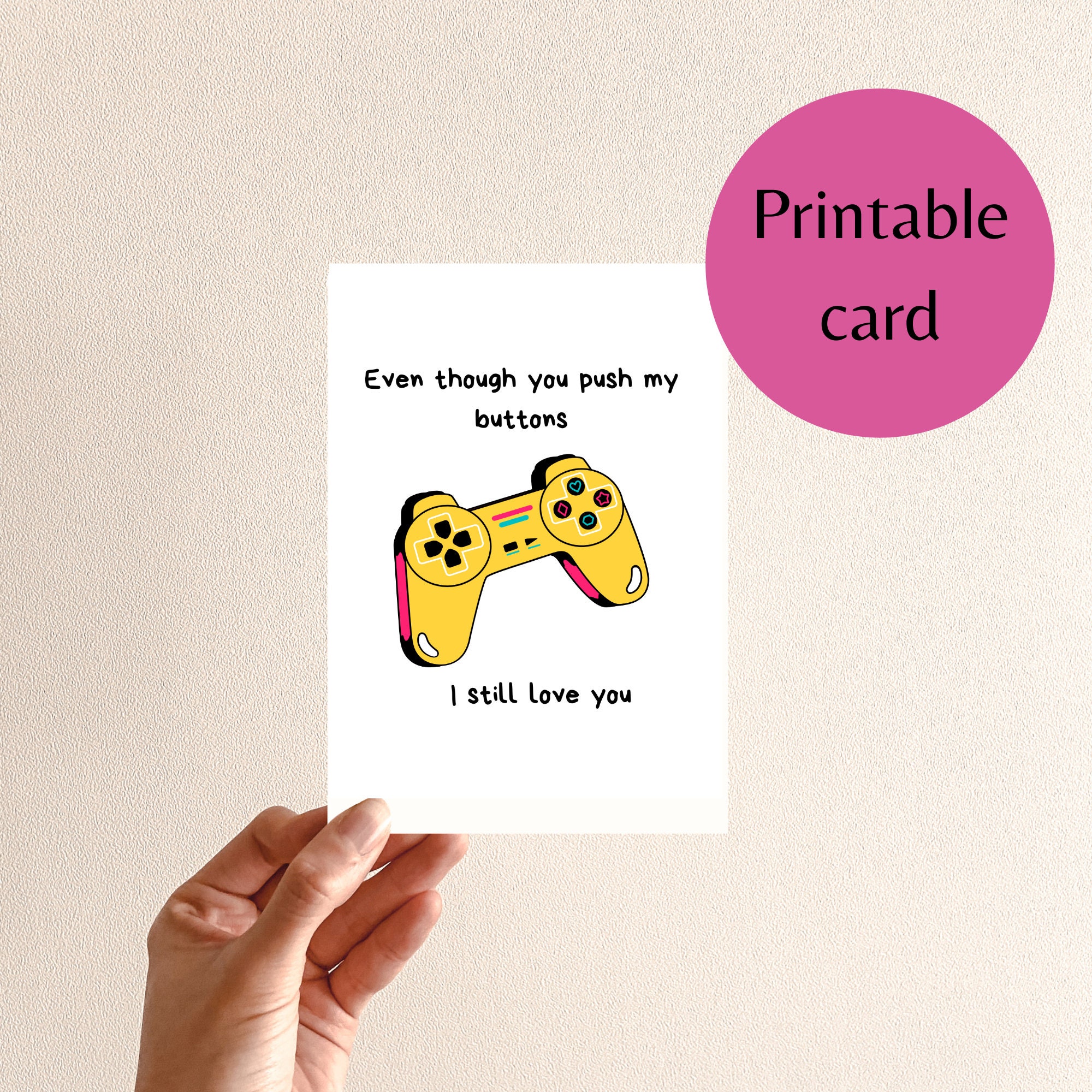 Printable Video Game Birthday Card for Gamer Card for Video Gamer Card ...