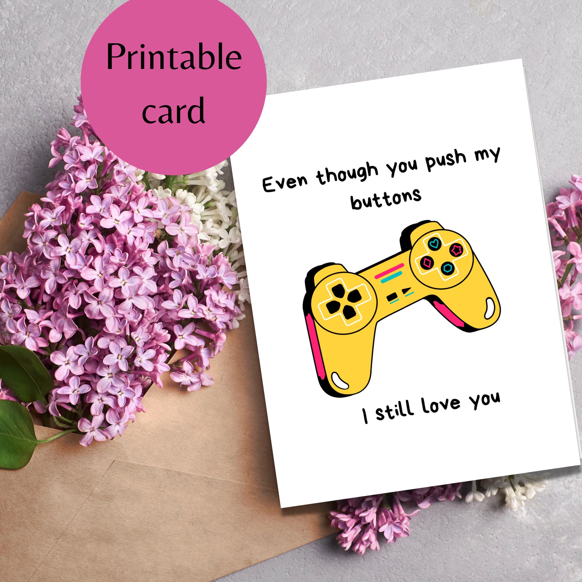 Printable Video Game Birthday Card for Gamer Card for Video Gamer Card ...