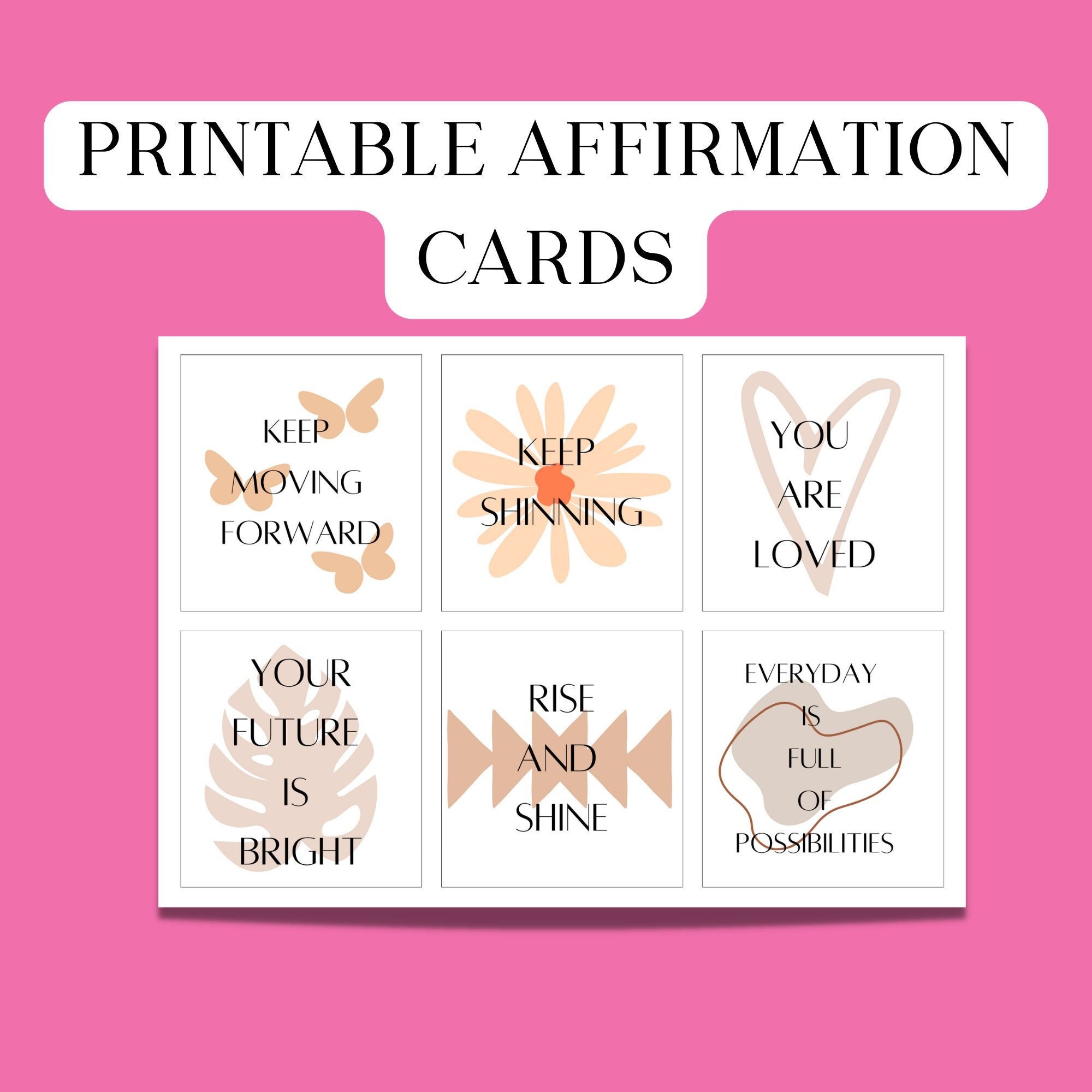 Affirmation Cards Printable Affirmations Cards Encouragement Gift Self ...