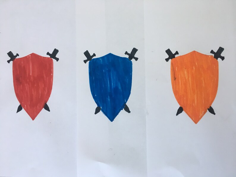 3d Printed Sword With Shield Stencil - Etsy