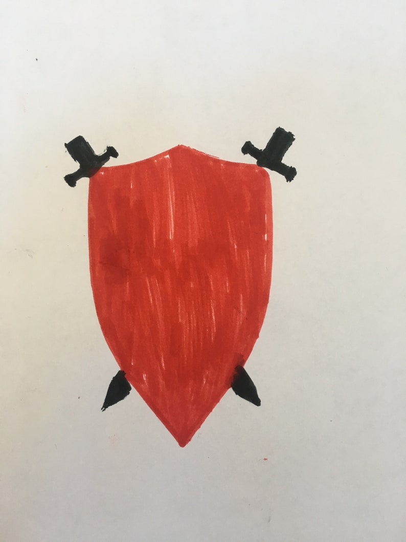 3d Printed Sword With Shield Stencil - Etsy