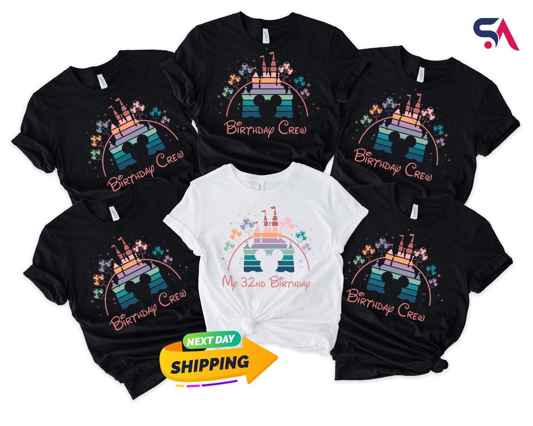 Custom Disney Birthday Crew Shirt, Castle Group Tee - Etsy
