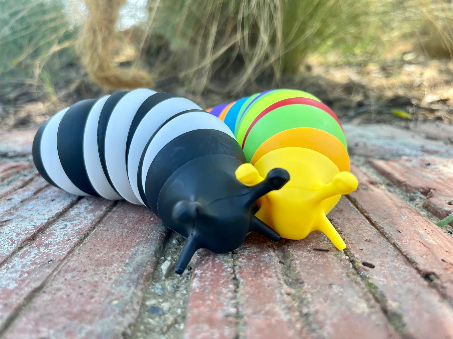 Fidget Slug Toys set of Two One 7.5 Black & White Slug - Etsy