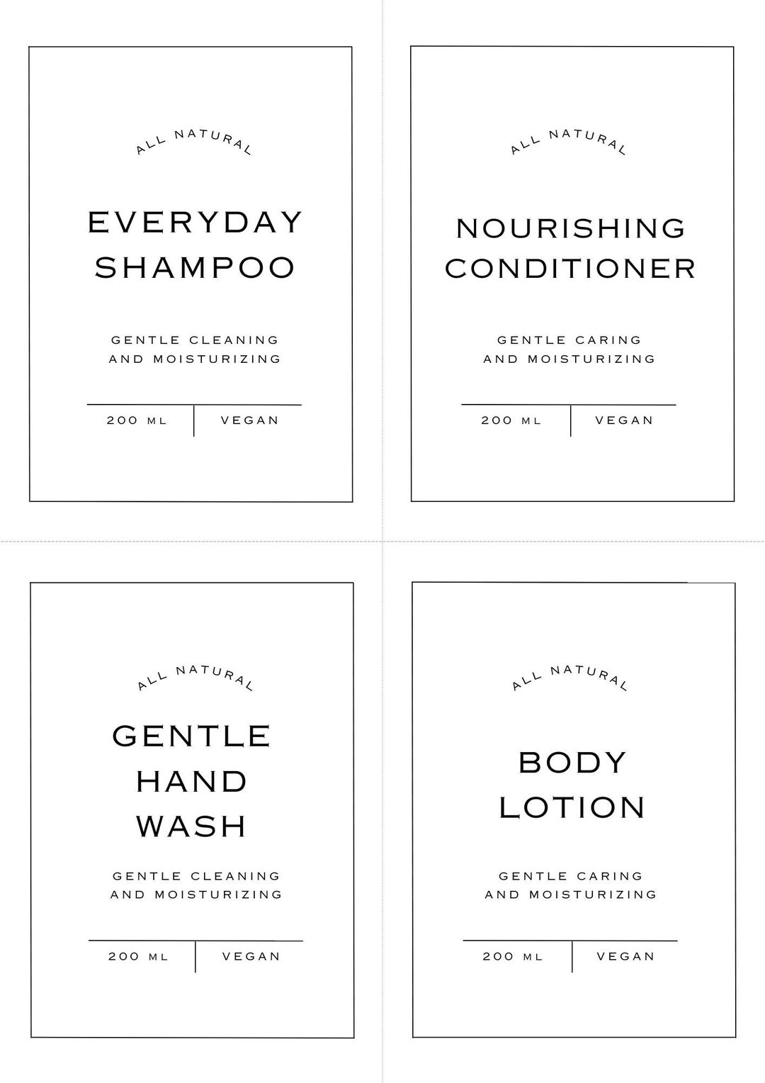 Digital Editable Printable White Household Labels for Simple Modern ...