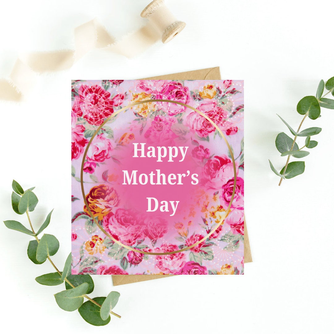 Bridgerton Inspo Vintage Flowers Digital Happy Mother's Day Card ...