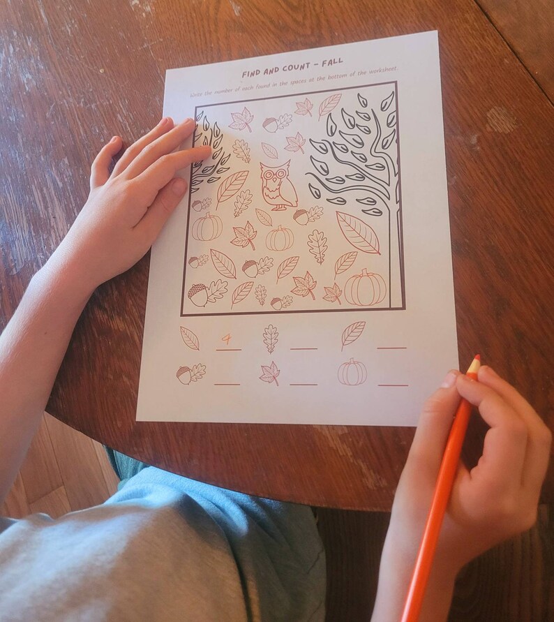 Find and Count Fall Worksheet - Etsy