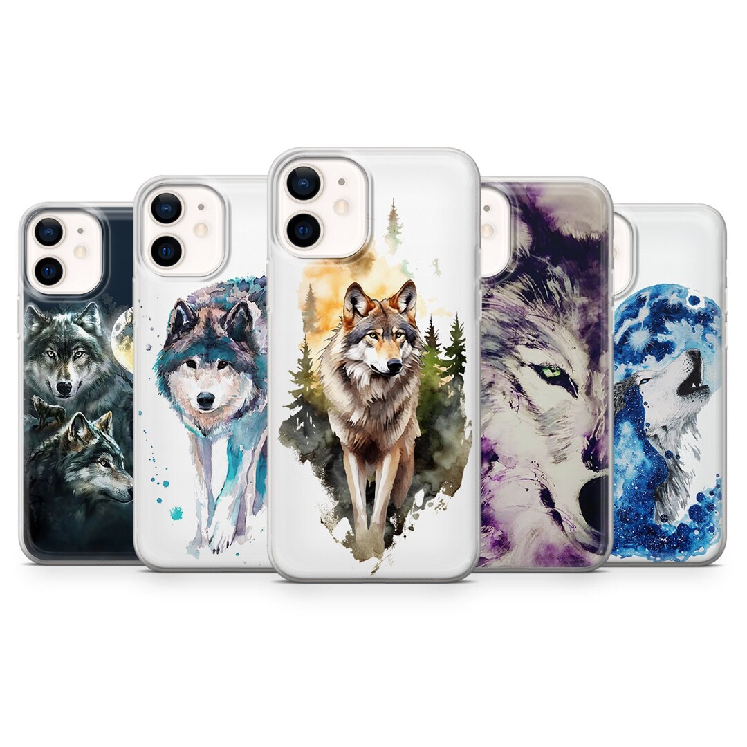 Wolf Phone Case Watercolour Alpha Animal Cover for iPhone 15 - Etsy