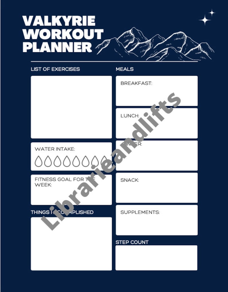 Valkyrie 6 Week Workout Planner - Etsy