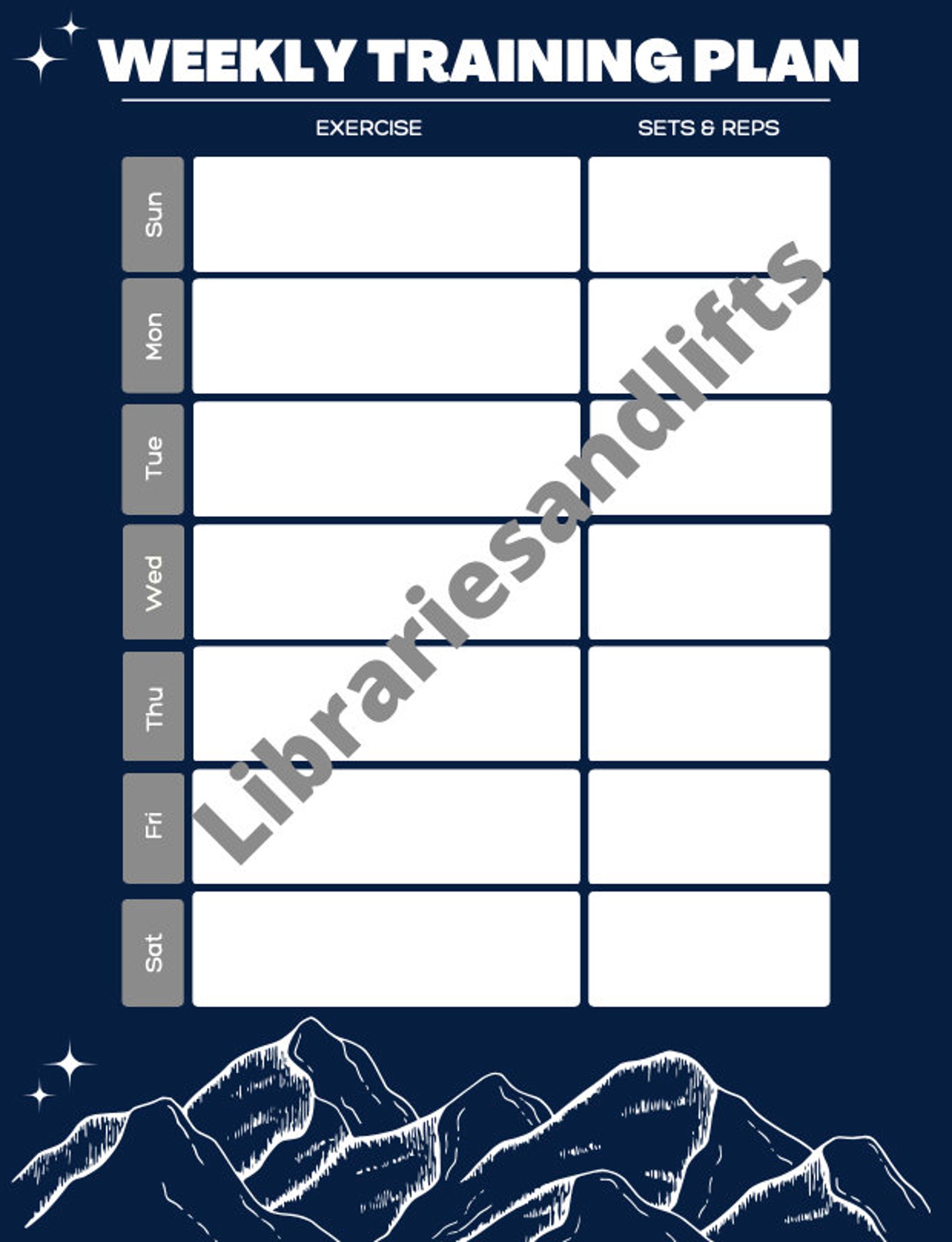 Valkyrie 6 Week Workout Planner - Etsy