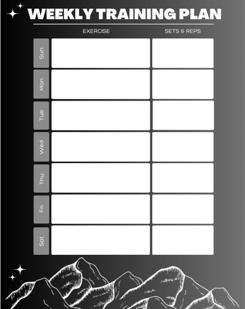 Valkyrie 6 Week Workout Planner - Grey - Etsy