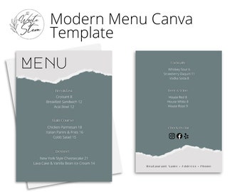 Canva Upscale Menu // Minimal Menu Template // Canva Modern Menu ...