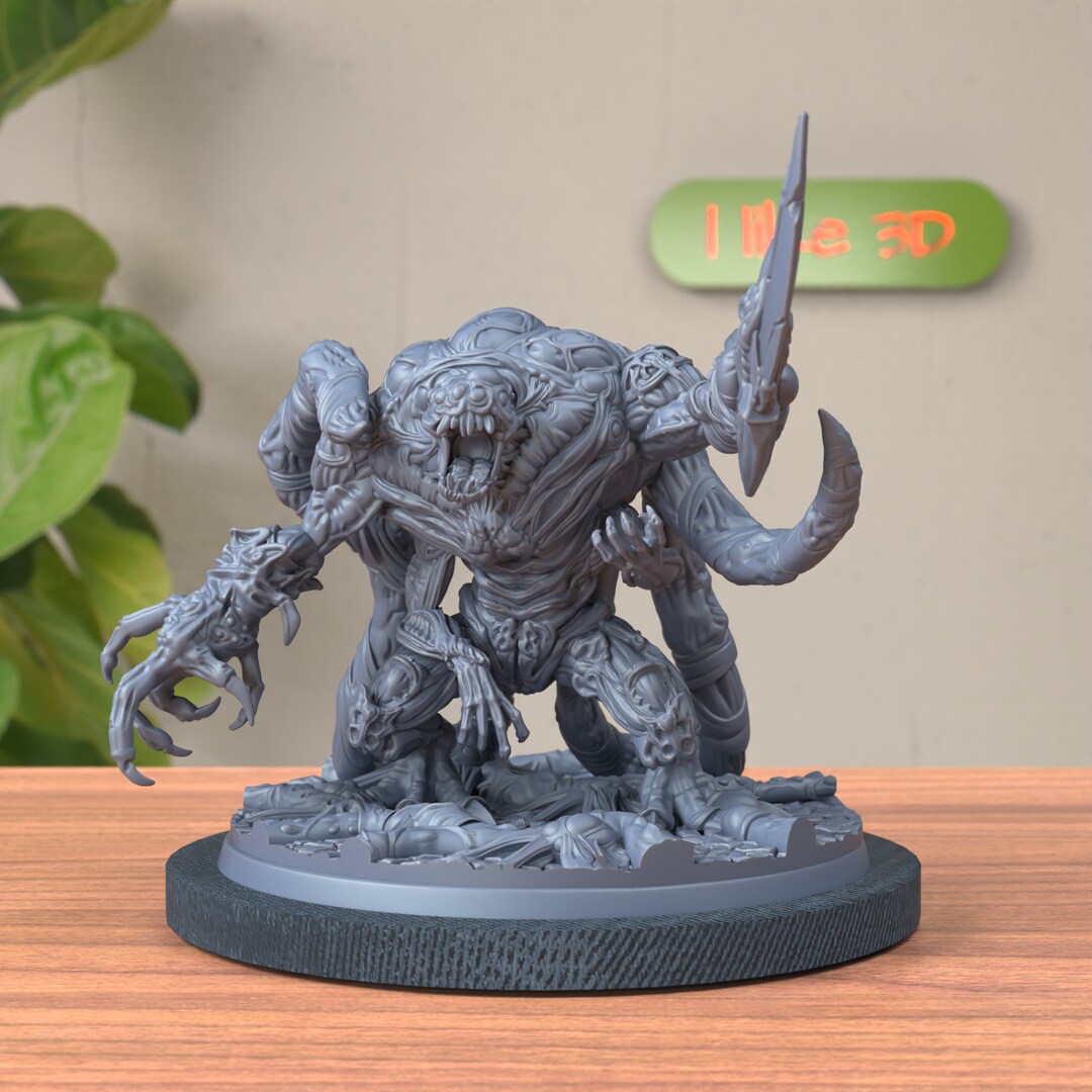 Void Ripper Multi Arms and Tails Monster Miniature, Dark Fantasy ...