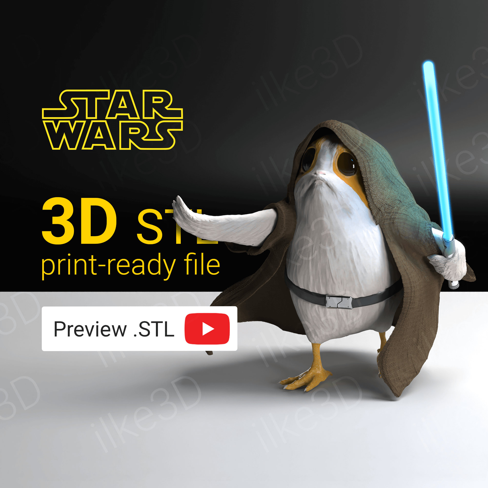 Jedi Porg Bird Star Wars 3D Printing STL Digital File - Etsy