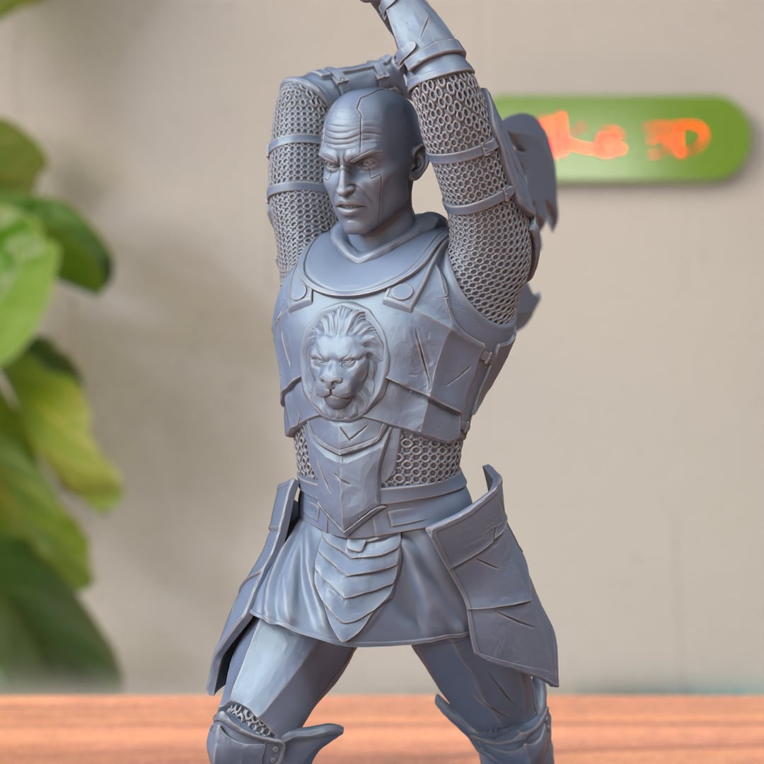 Elite Ruthless Mercenary Knight Figurine With Sword Ready to Attack, 3D ...