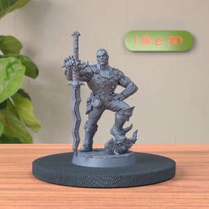 Mercenary Barbarian Hero Bane in the Tavern Miniature, D&D, Dnd ...