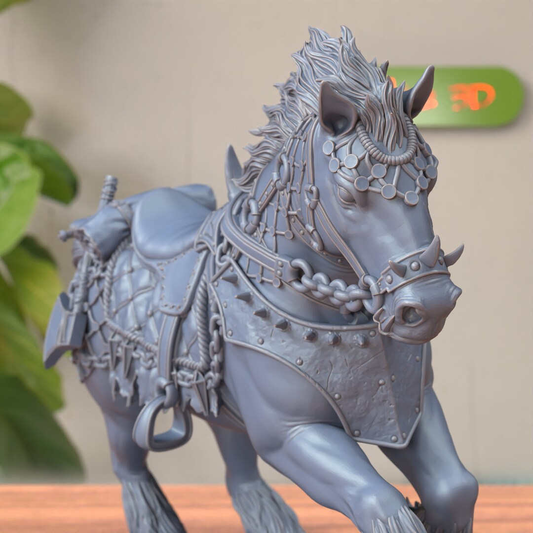 Fantasy Horse Figurine, Bajok Bloodletter Miniature, Haldure Nehal, D&D ...