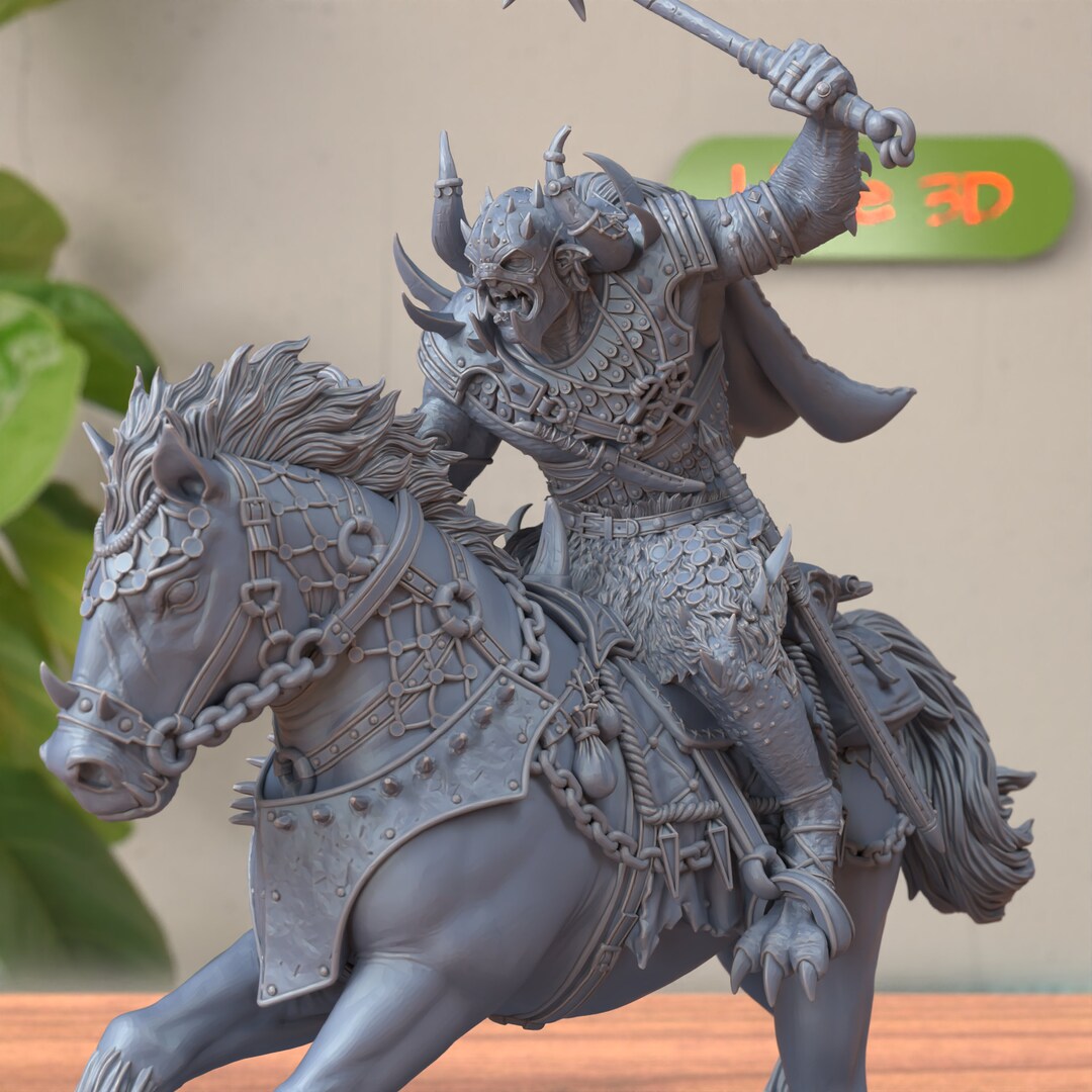 Orc King Ogre Boss Riding Horse Miniature Bajok Bloodletter, Haldure ...