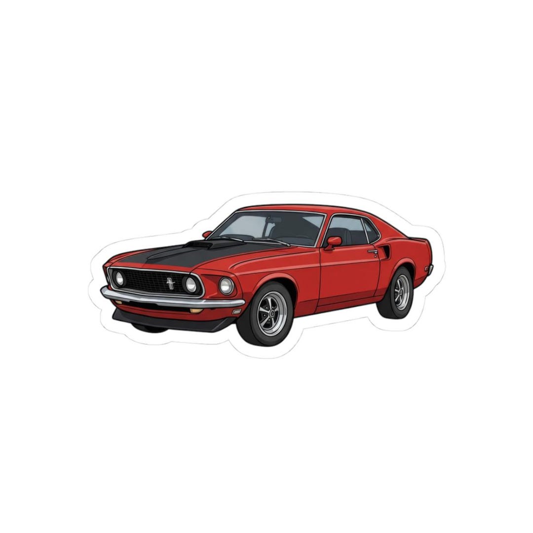 Red Classic Mustang Sticker | Kiss-cut Car Decal - Etsy