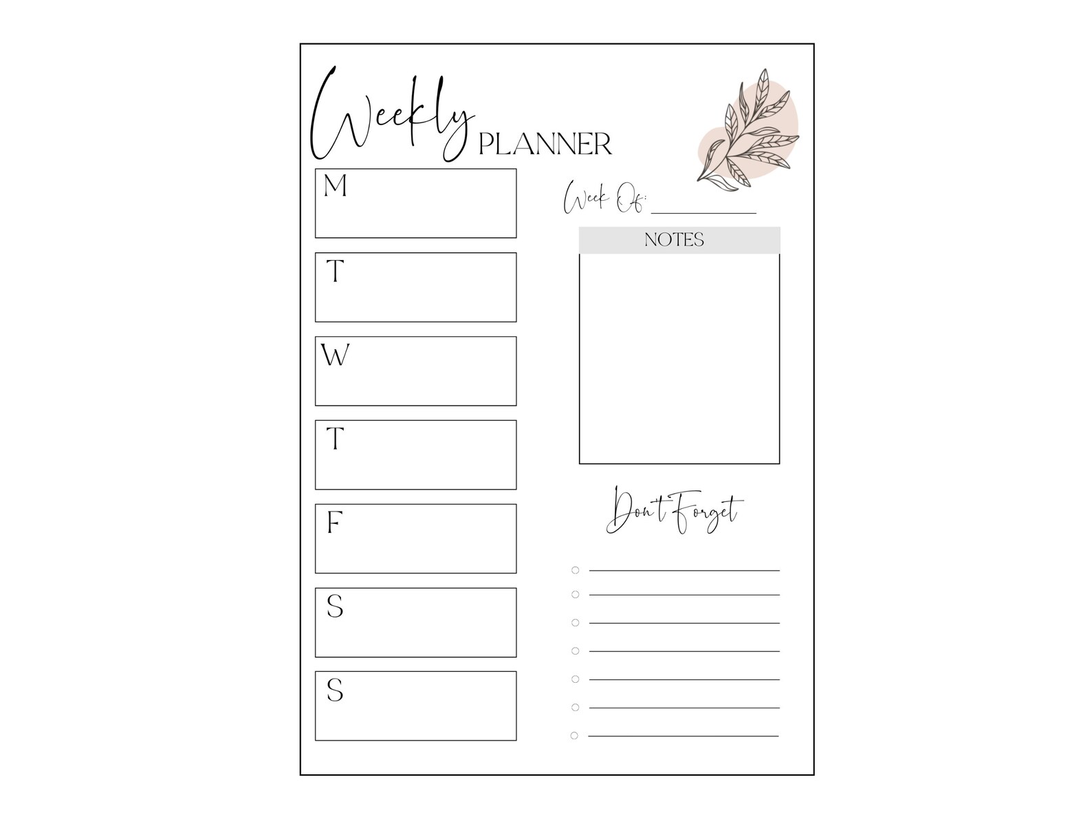 Weekly Planner Printable | Weekly Planner | Printable Planner ...