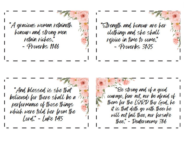 Words of Strength: 40 KJV Memory Verses for Women in Tough Times. - Etsy