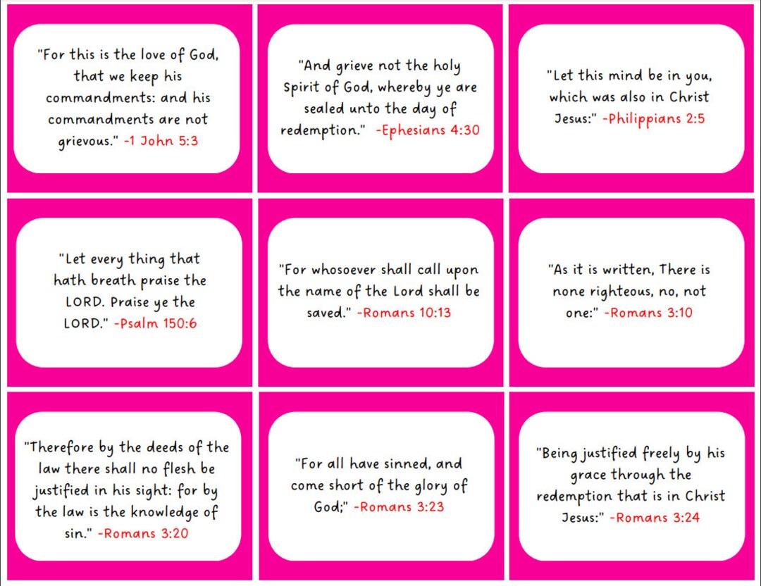 Scripture Memory Cards Kids Ages 5+. 61 Bible Verse Cards & Bible ...