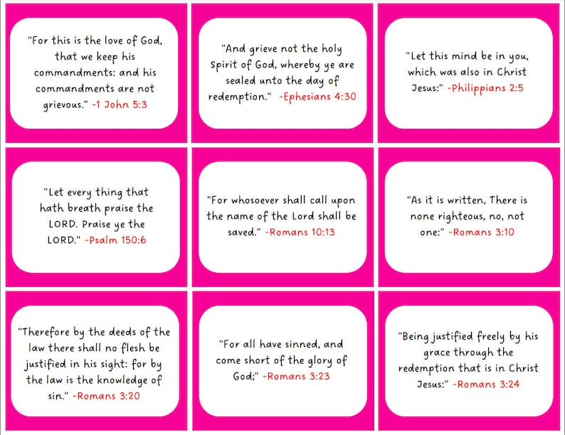 Scripture Memory Cards Kids Ages 5+. 61 Bible Verse Cards & Bible ...