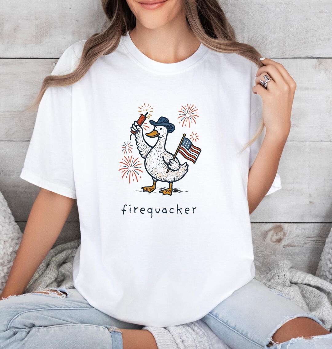 Goose Shirt Firequacker Shirt 4th of July Shirt Patriotic Shirt Funny ...