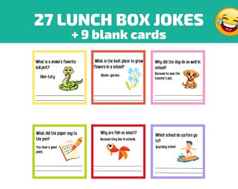 Lunchbox Jokes Printable, Lunch Box Notes, Puns for Kids, Lunchbox ...